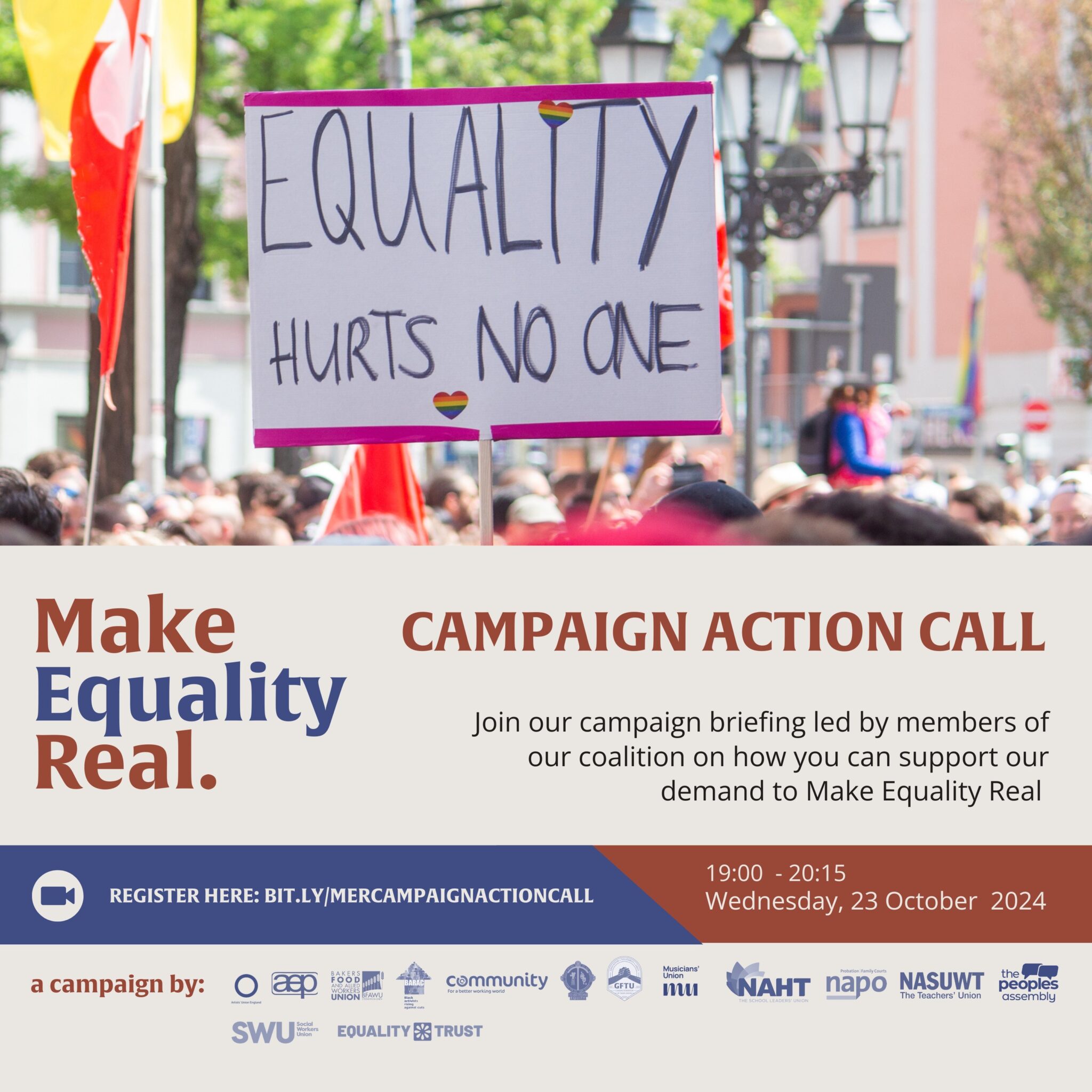 Make Equality Real campaign action call - SWU Social Workers Union